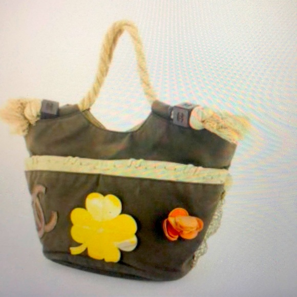 CHANEL | Bags | Chanel Clover Flower Rope Handle Fish Net Handbag ...